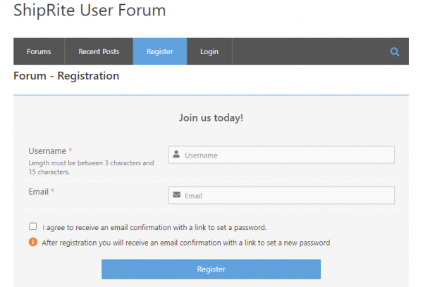 Forum Registration Instructions – ShipRite Software